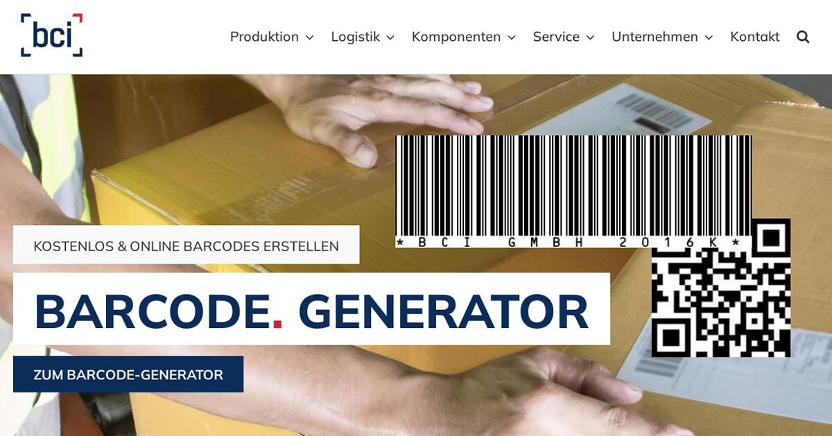 Kostenloser Barcode Generator - bci GmbH