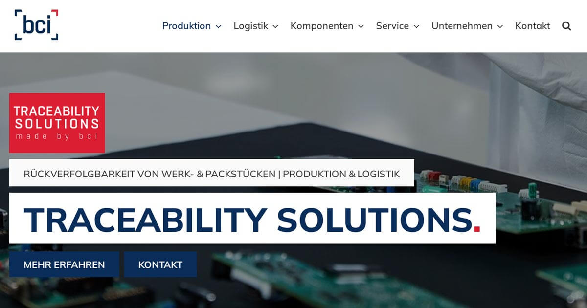 Traceability Solutions made by bci für die Rückverfolgbarkeit